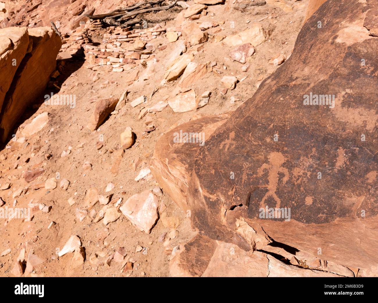 Rock art at Split Level Ruin. Backpacking in Grand Gulch and viewing Anasazi dwellings and rock ...