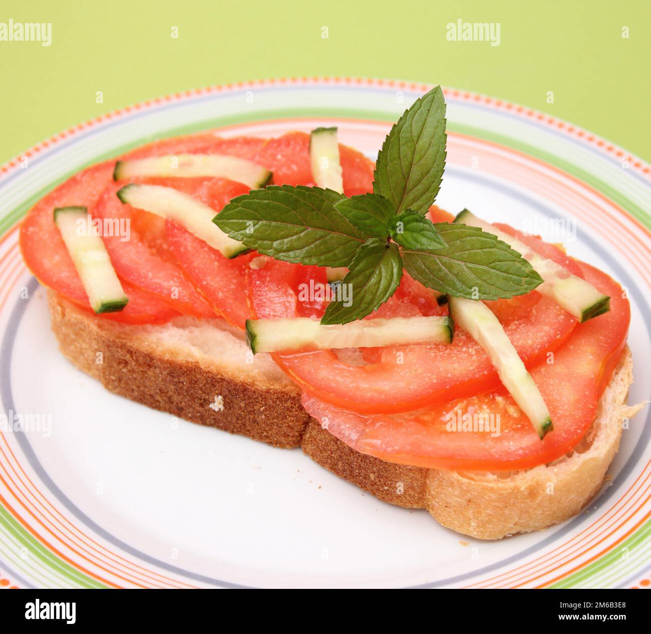 Bread with tomatoes Stock Photo - Alamy
