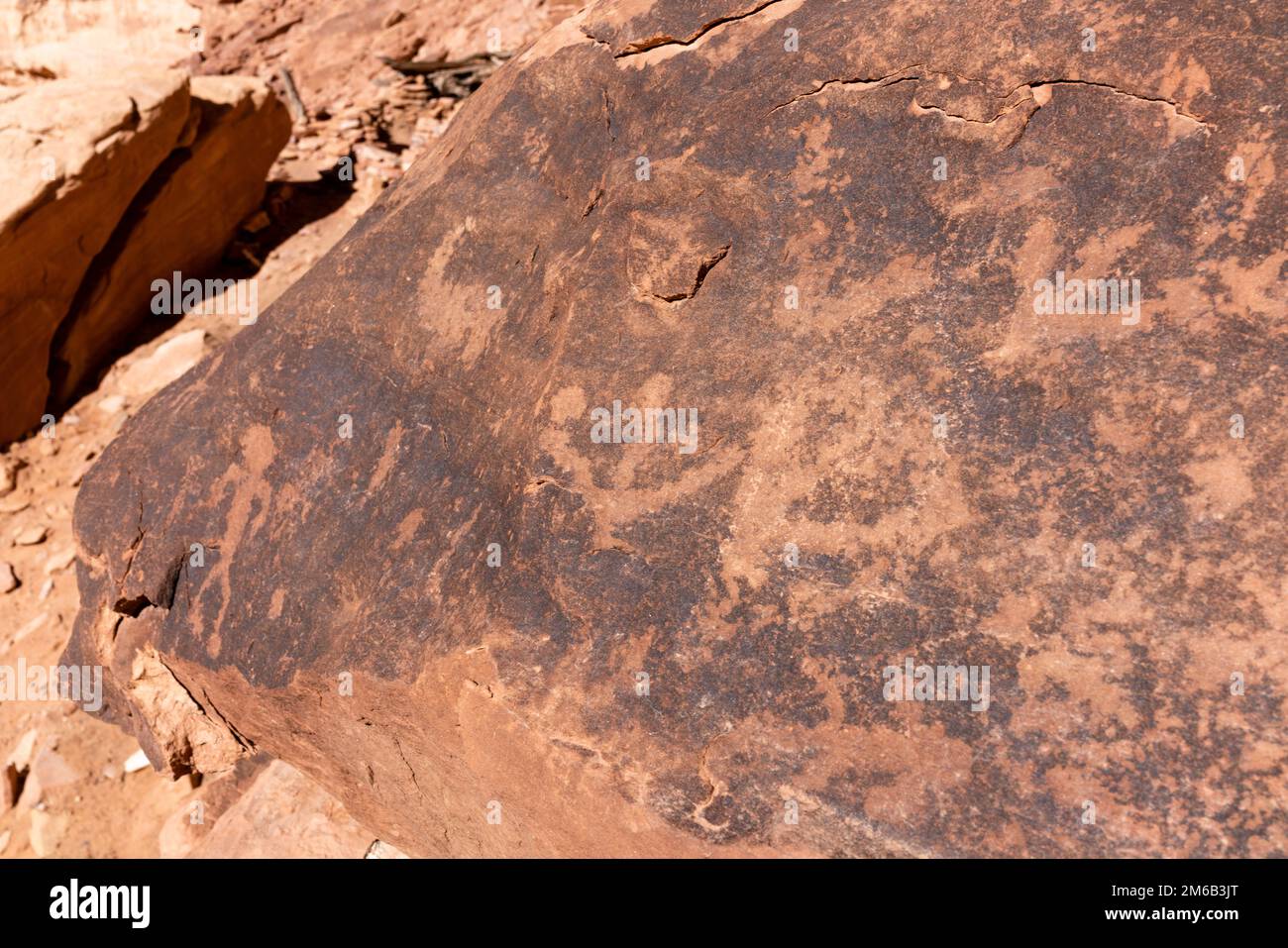 Rock art at Split Level Ruin. Backpacking in Grand Gulch and viewing Anasazi dwellings and rock ...