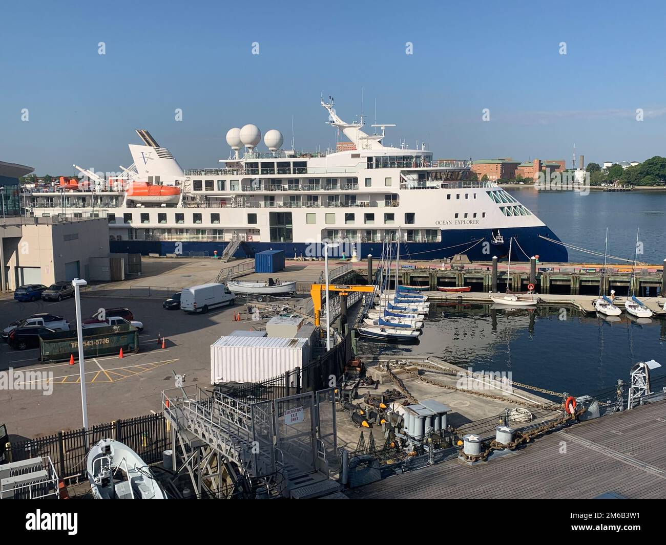 The Ocean Explorer is pictured docked behind the Hampton Roads Naval ...