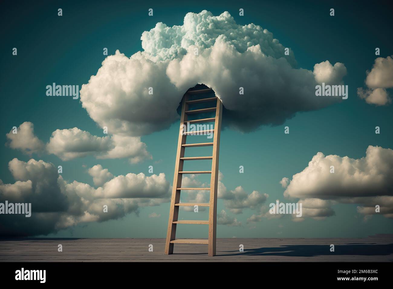 ladder leading up to clouds, ai generated Stock Photo - Alamy