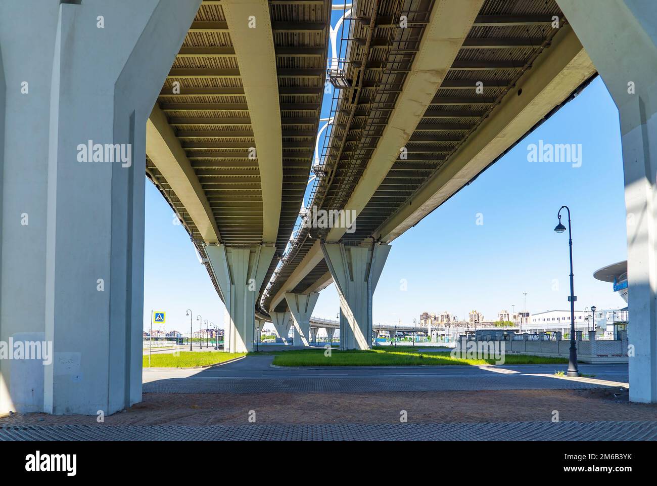 The bridge and the Western High-Speed Diameter highway above it. Saint ...