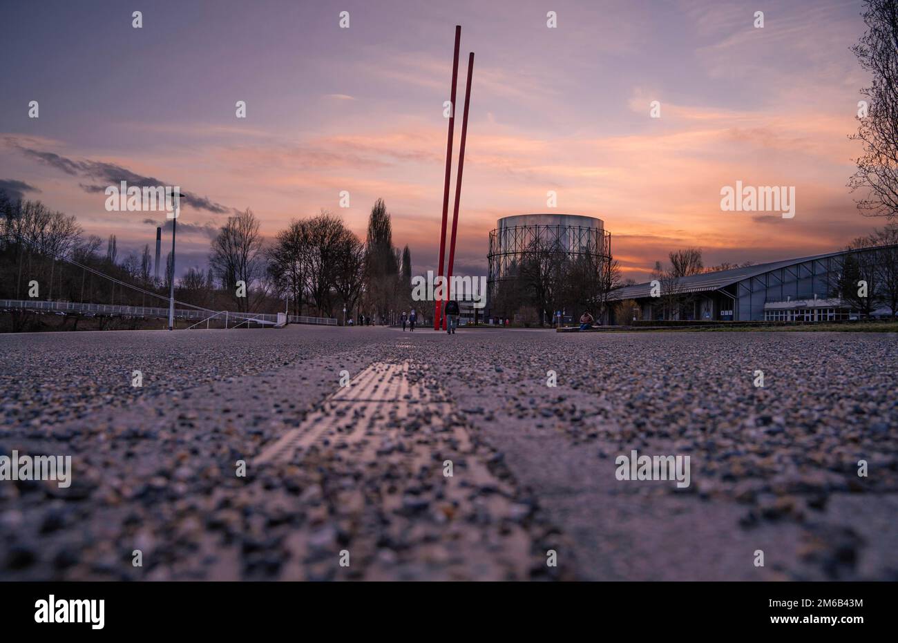 View of the Enzauen Park at golden hour, Pforzheim, Germany Stock Photo - Alamy