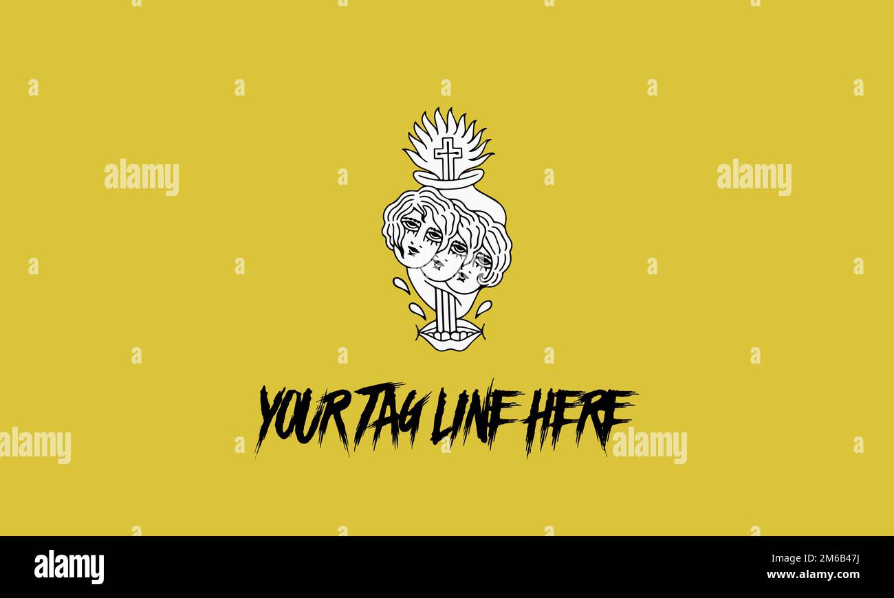 A vector illustration of the logo on a yellow background Stock Vector ...