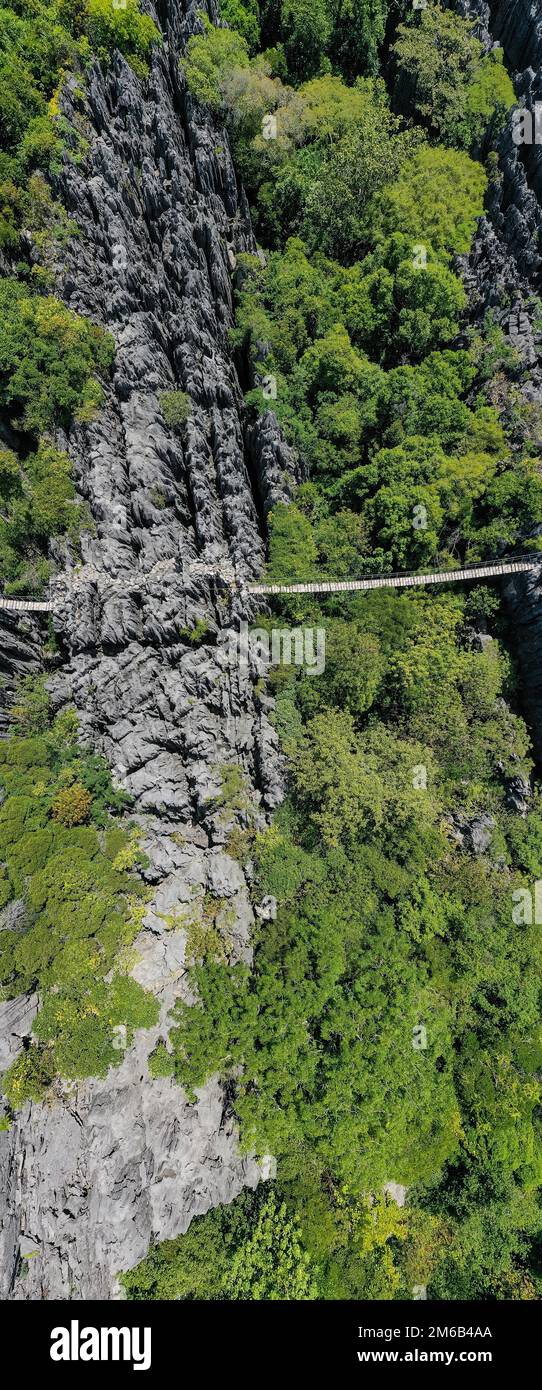 Tsingy de Ankarana National Park, Anarana National Park, drone image ...