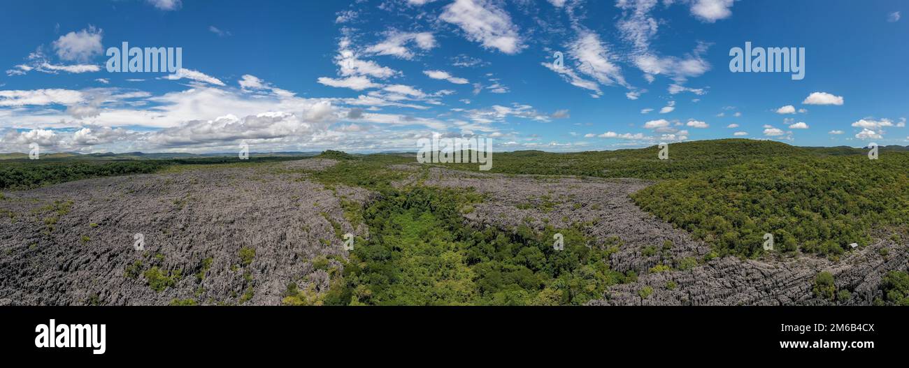 Tsingy de Ankarana National Park, Anarana National Park, drone image ...