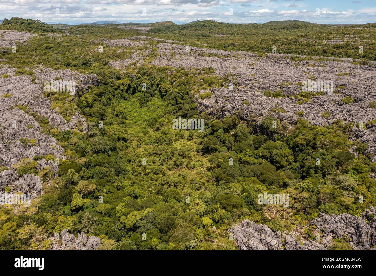 Tsingy de Ankarana National Park, Anarana National Park, drone image ...