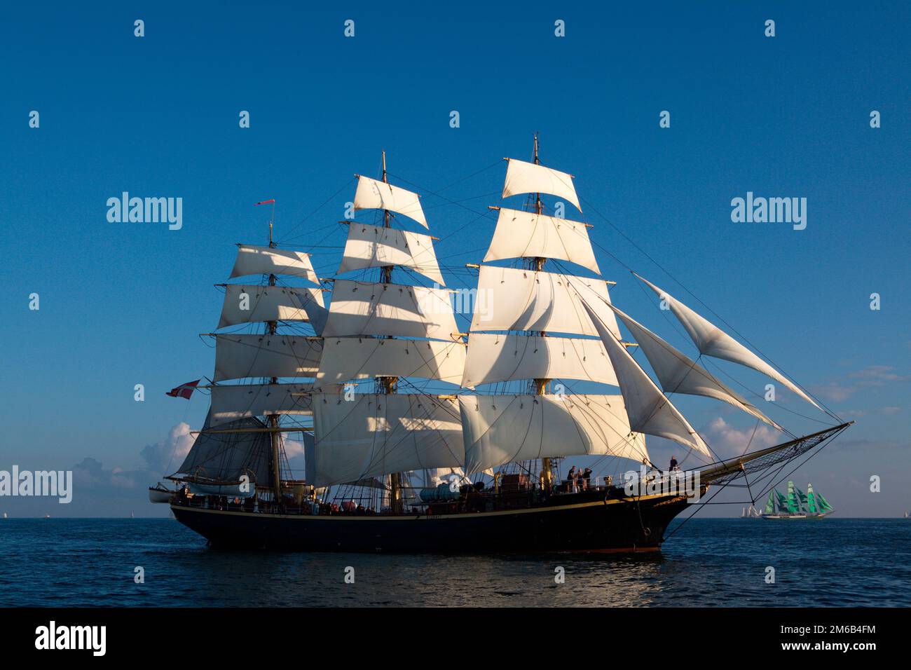 Danish tall ship Georg Stage, race start, 2010 Stock Photo - Alamy