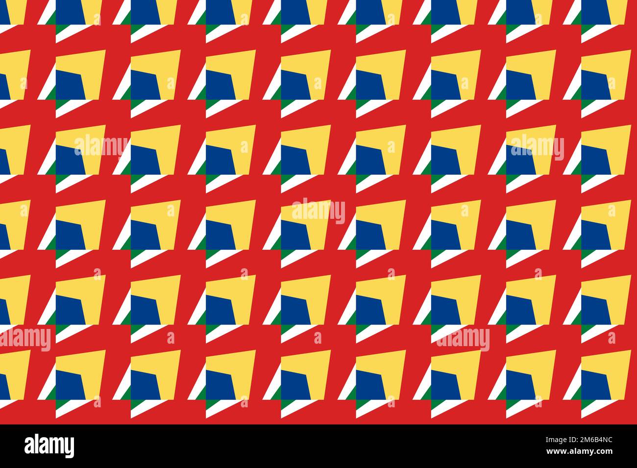 Geometric pattern in the colors of the national flag of Seychelles. The ...