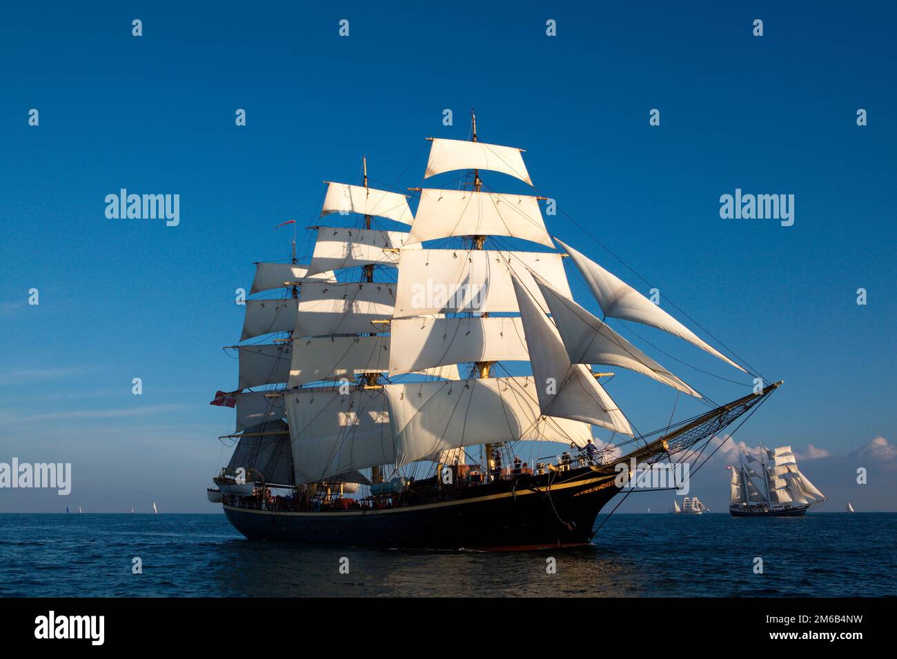 Danish tall ship Georg Stage, race start, 2010 Stock Photo - Alamy
