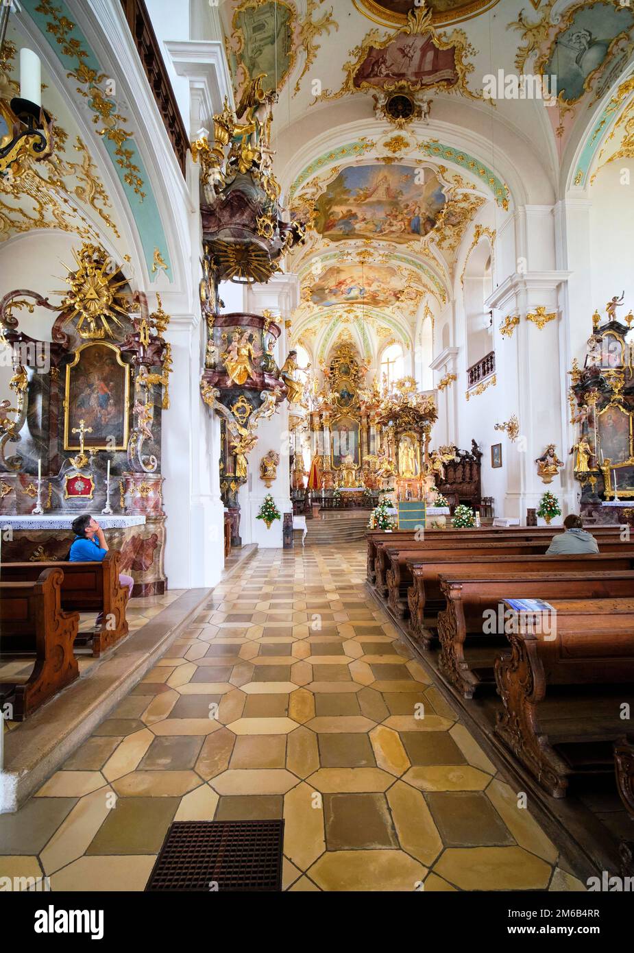 Maria Bruennlein pilgrimage basilica, interior photograph, Wemding ...