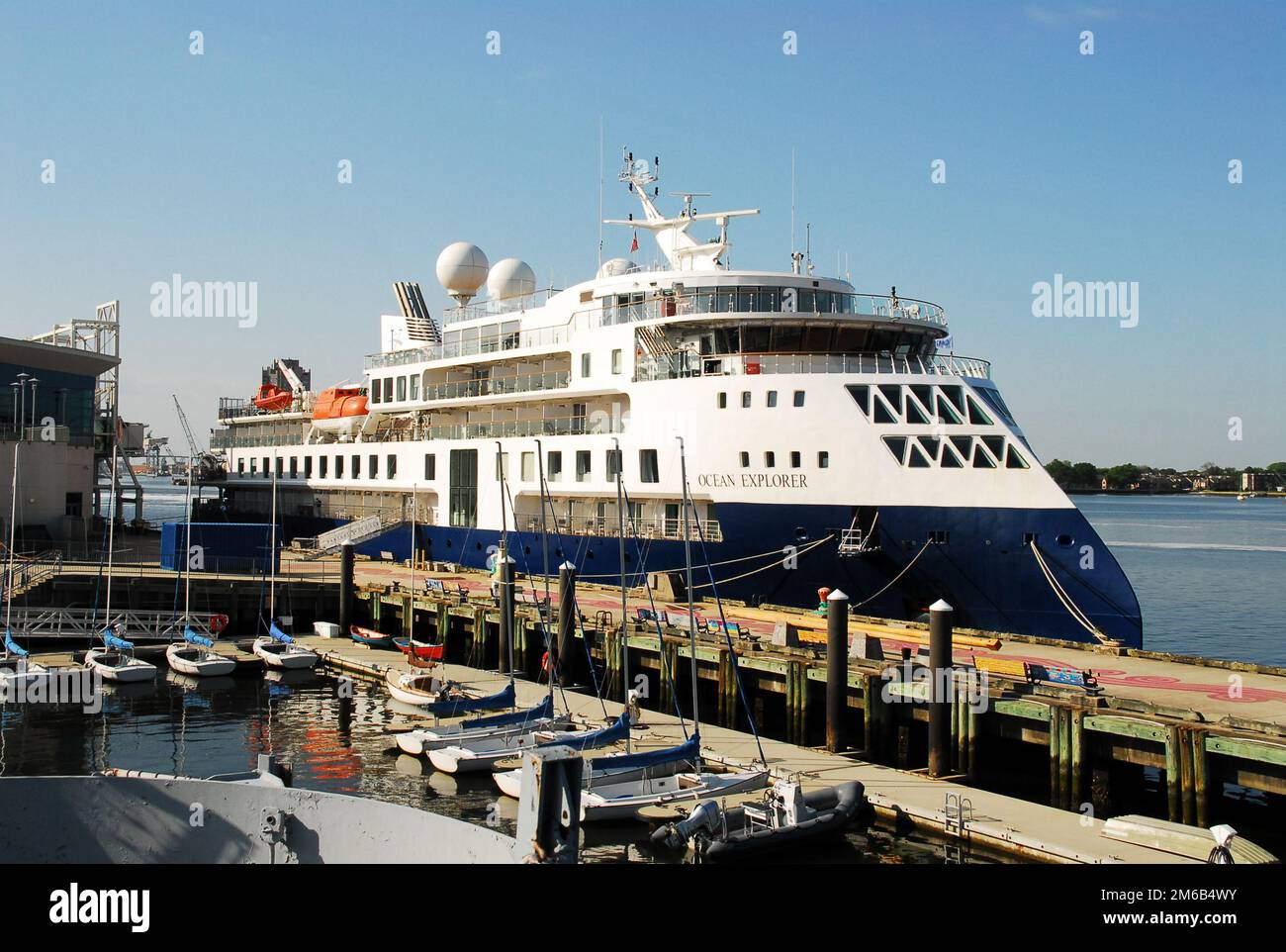 The Ocean Explorer is pictured docked behind the Hampton Roads Naval ...