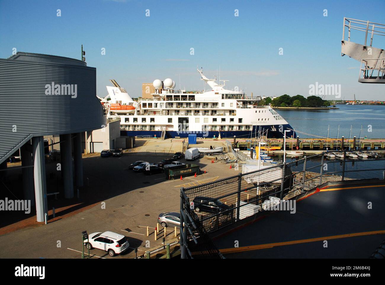 The Ocean Explorer is pictured docked behind the Hampton Roads Naval ...