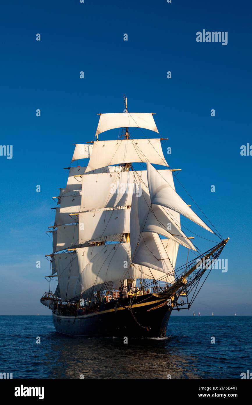 Danish tall ship Georg Stage, race start, 2010 Stock Photo - Alamy