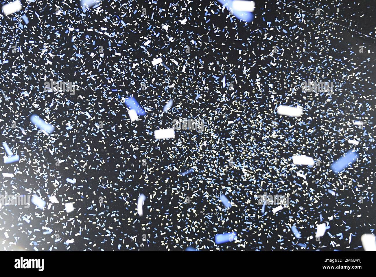 Confetti in the colors of the Penn State Nittany Lions after the Rose ...