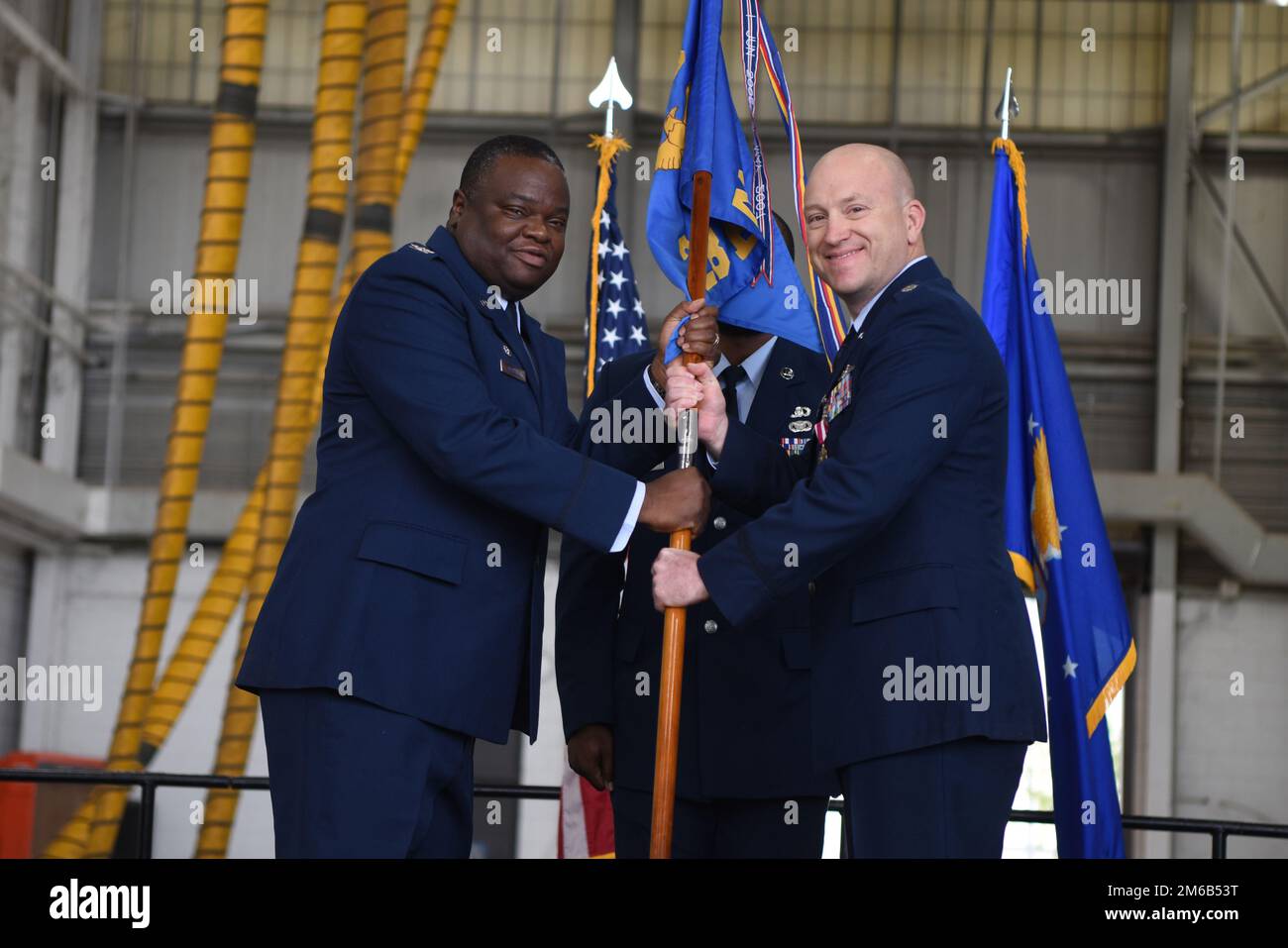 U.S. Air Force Col. John McClung, 7th Operations Group commander, takes ...