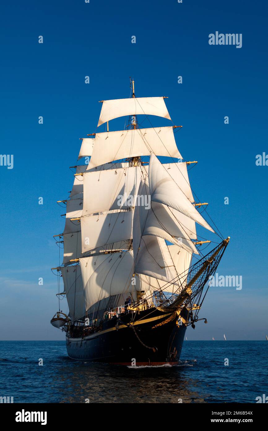 Danish tall ship Georg Stage, race start, 2010 Stock Photo - Alamy