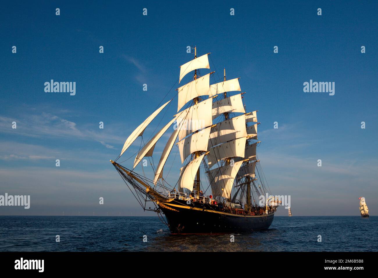 Danish tall ship Georg Stage, race start, 2010 Stock Photo - Alamy