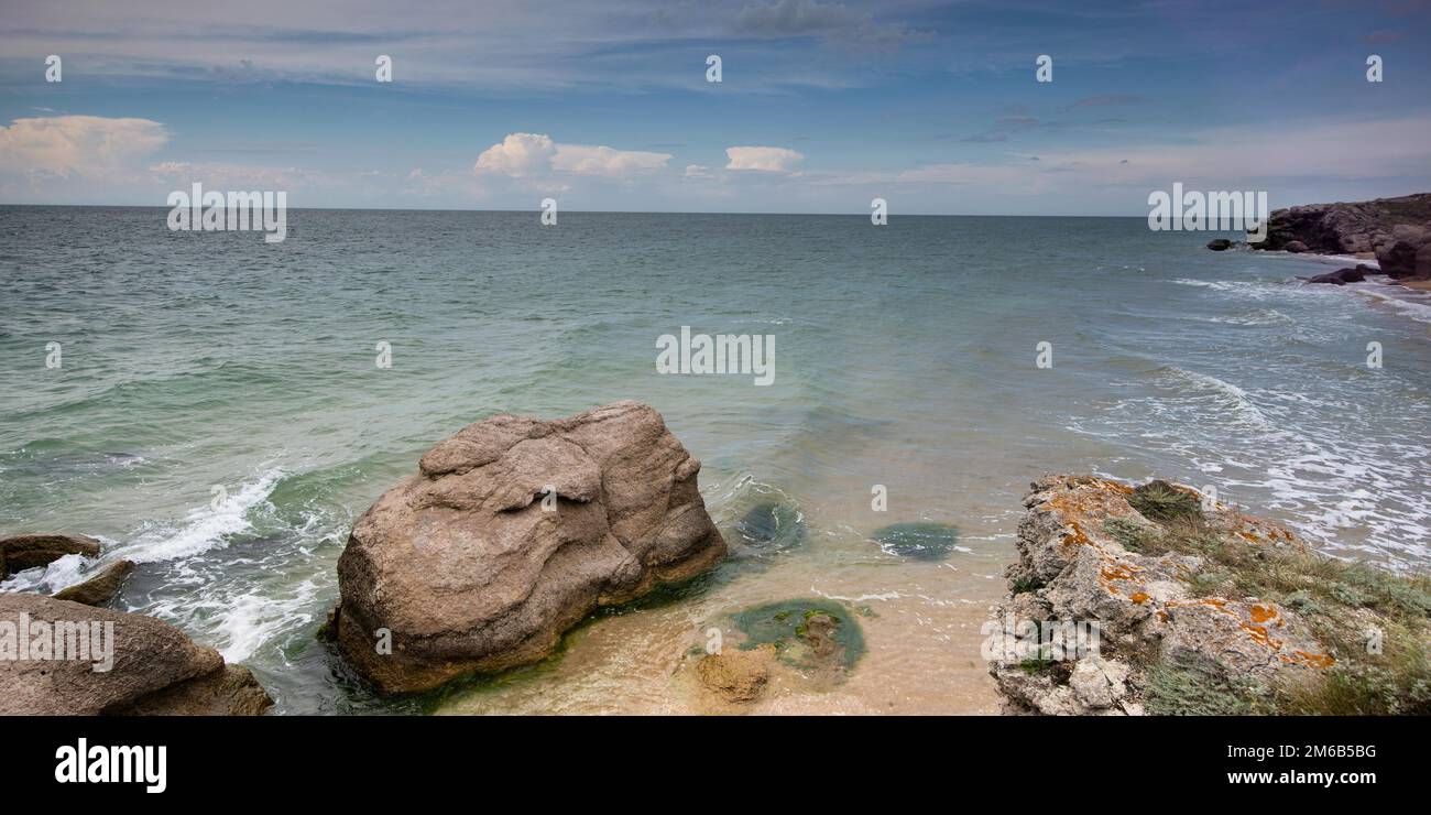 Azov sea coast, Crimea, Russia Stock Photo - Alamy