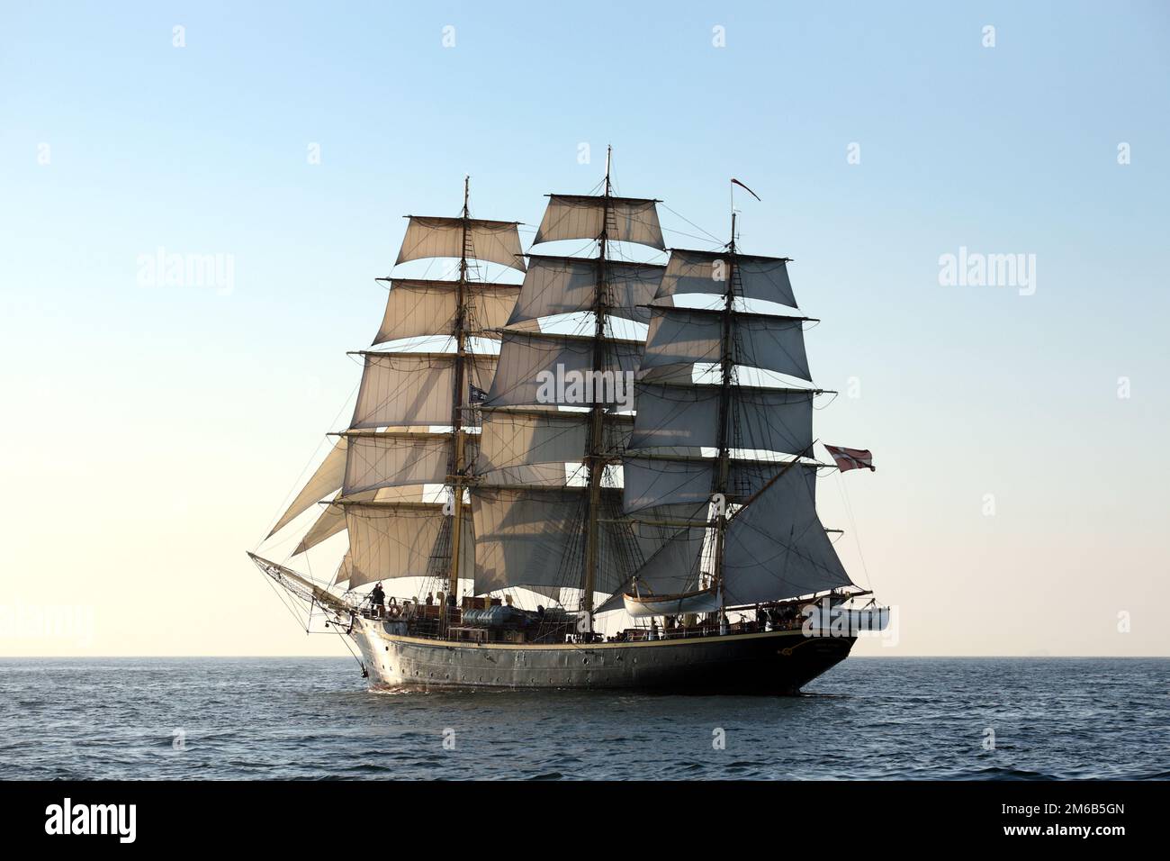 Danish tall ship Georg Stage, race start, 2010 Stock Photo - Alamy