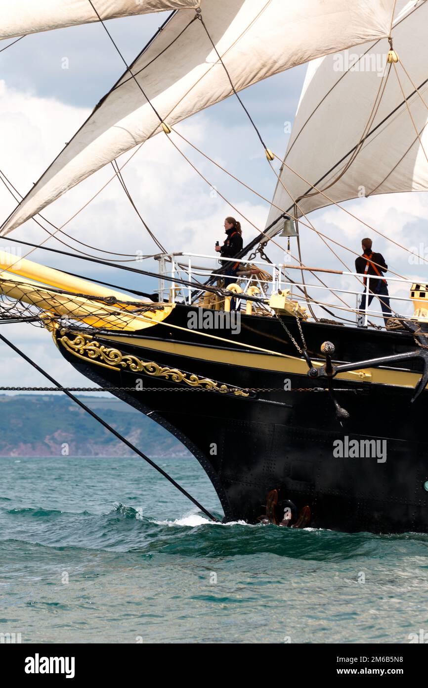 Danish tall ship Georg Stage, Torbay race start, 2016 Stock Photo - Alamy