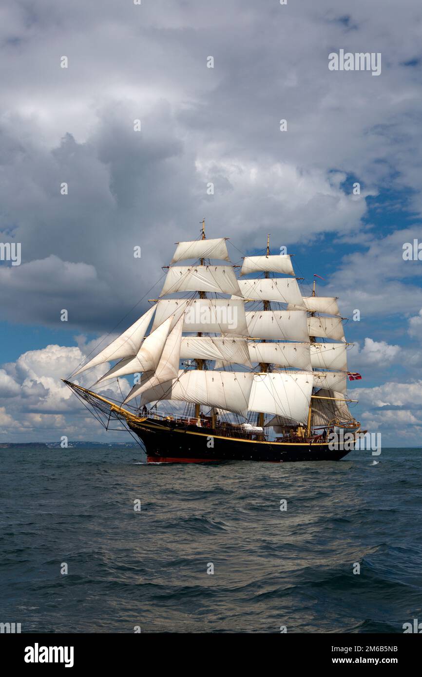 Danish tall ship Georg Stage, Torbay race start, 2016 Stock Photo - Alamy