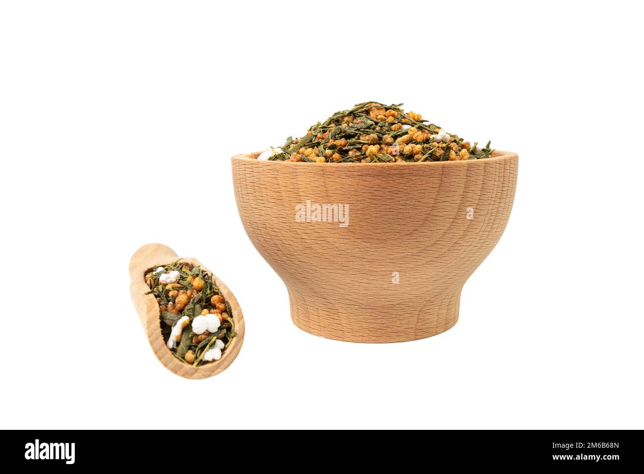 Green tea Japanese Genmaicha. Green tea mixed with roasted popped brown ...