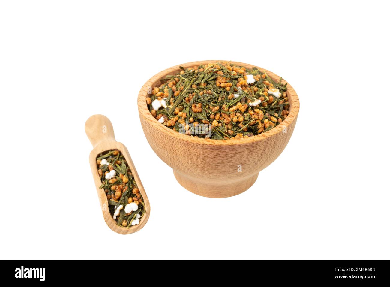 Green tea Japanese Genmaicha. Green tea mixed with roasted popped brown ...