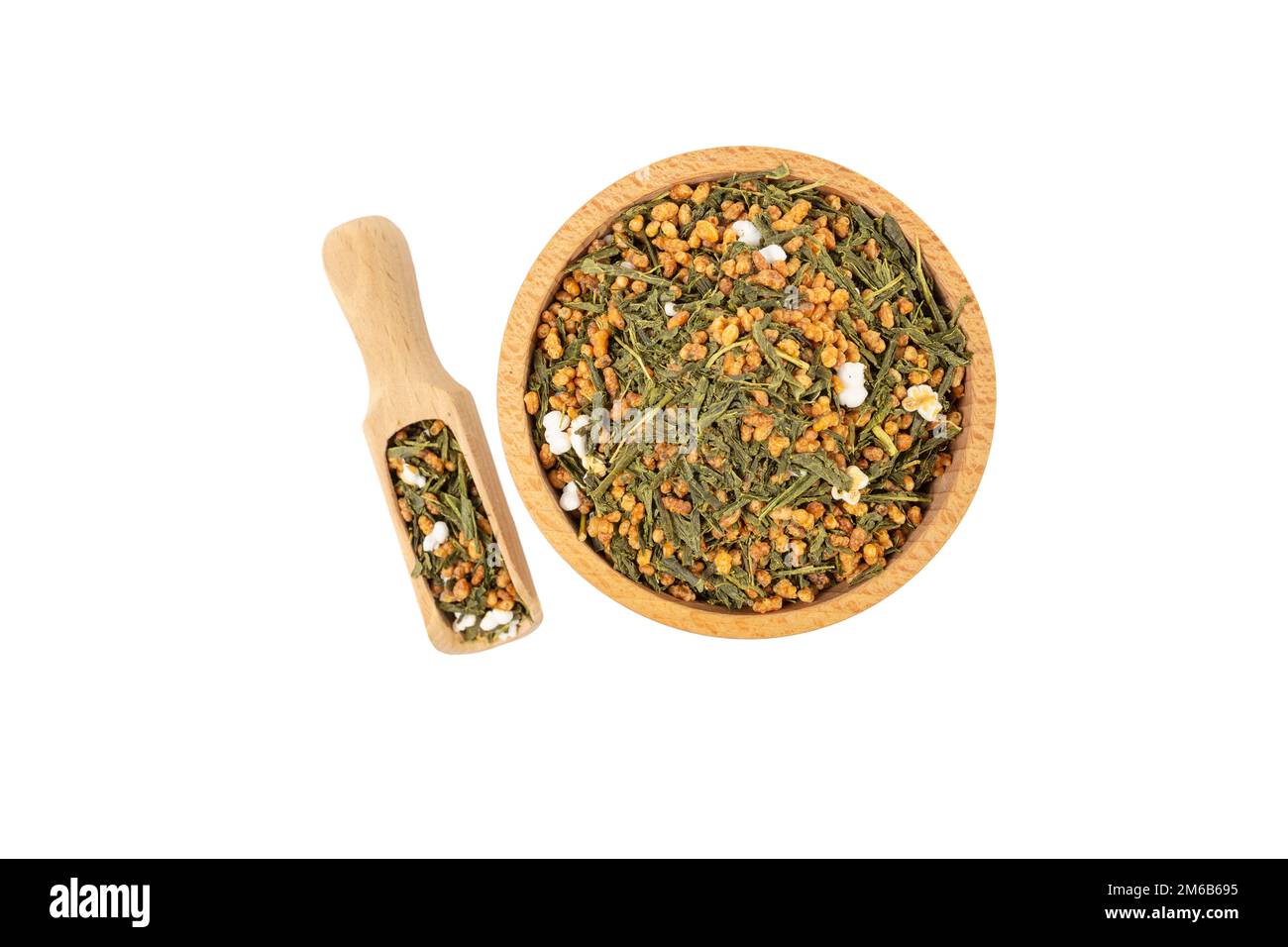 Green tea Japanese Genmaicha. Green tea mixed with roasted popped brown ...