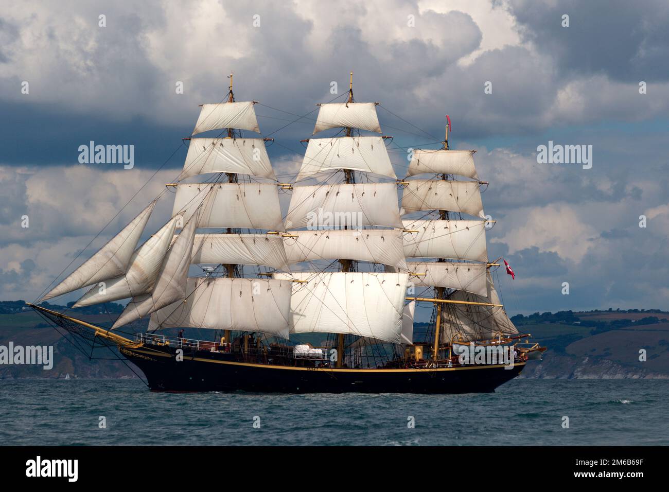 Danish tall ship Georg Stage, Torbay race start, 2016 Stock Photo - Alamy