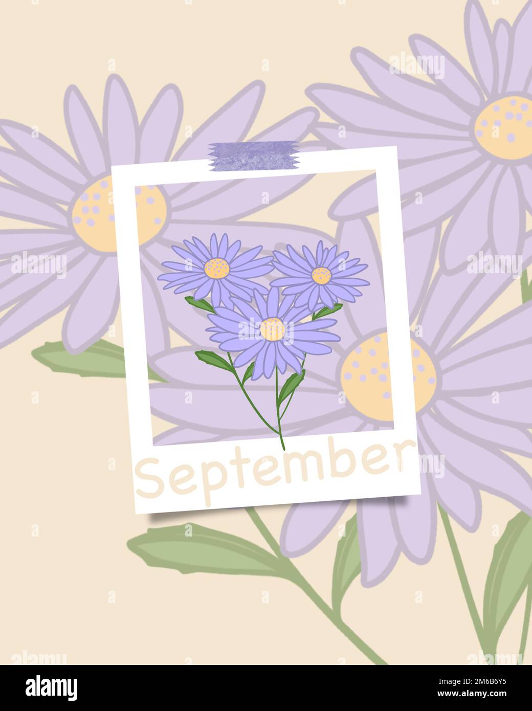 September Aster Flower Tattoo
