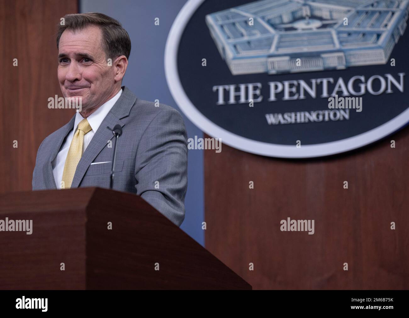Pentagon Press Secretary John F. Kirby speaks during a press briefing ...