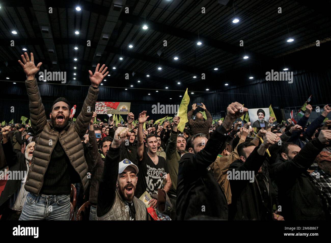 Beirut, Lebanon. 03rd Jan, 2023. Supporters of Lebanon's Iran-allied ...