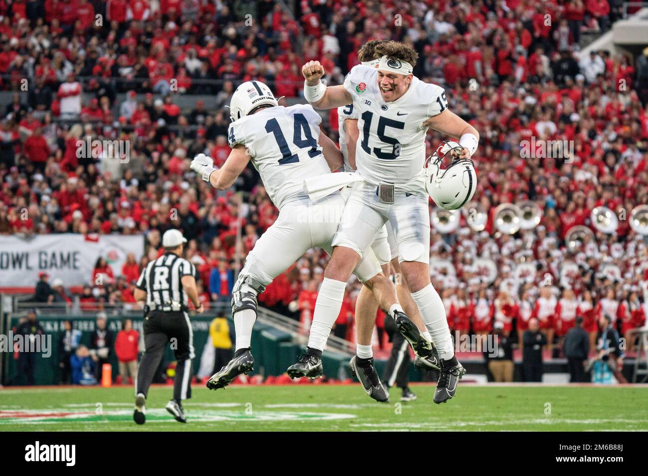 Penn State Nittany Lions quarterback Drew Allar (15) celebrates with ...
