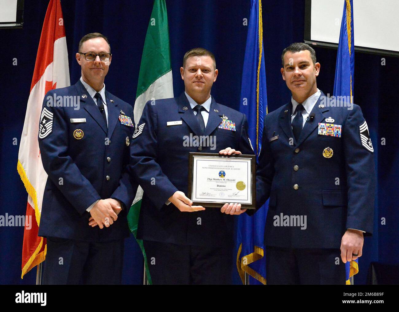U.S. Air Force Tech. Sgt. Matthew Okonski receives a Distinguished ...
