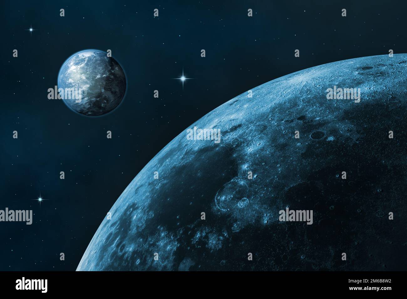 Moon and Earth Stock Photo - Alamy