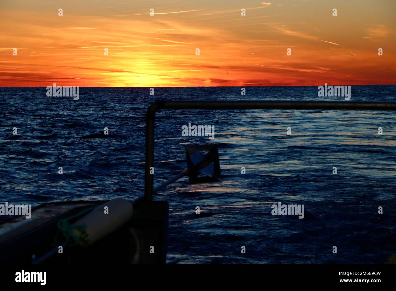 sunset sky horizon offshore east coast of North America Atlantic Ocean ...