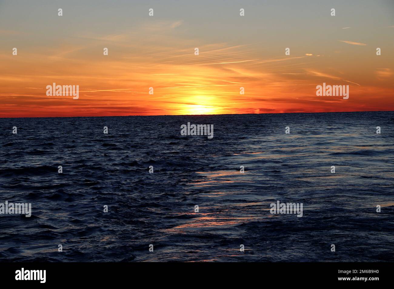 sunset sky horizon offshore east coast of North America Atlantic Ocean ...