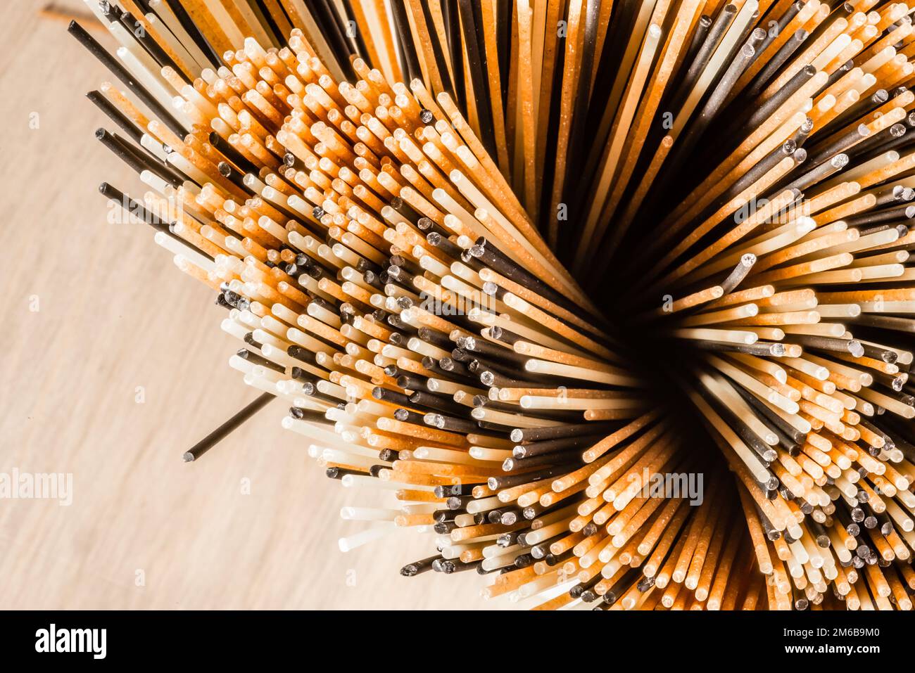 Three Different Colours of Spaghetti from Above Stock Photo - Alamy