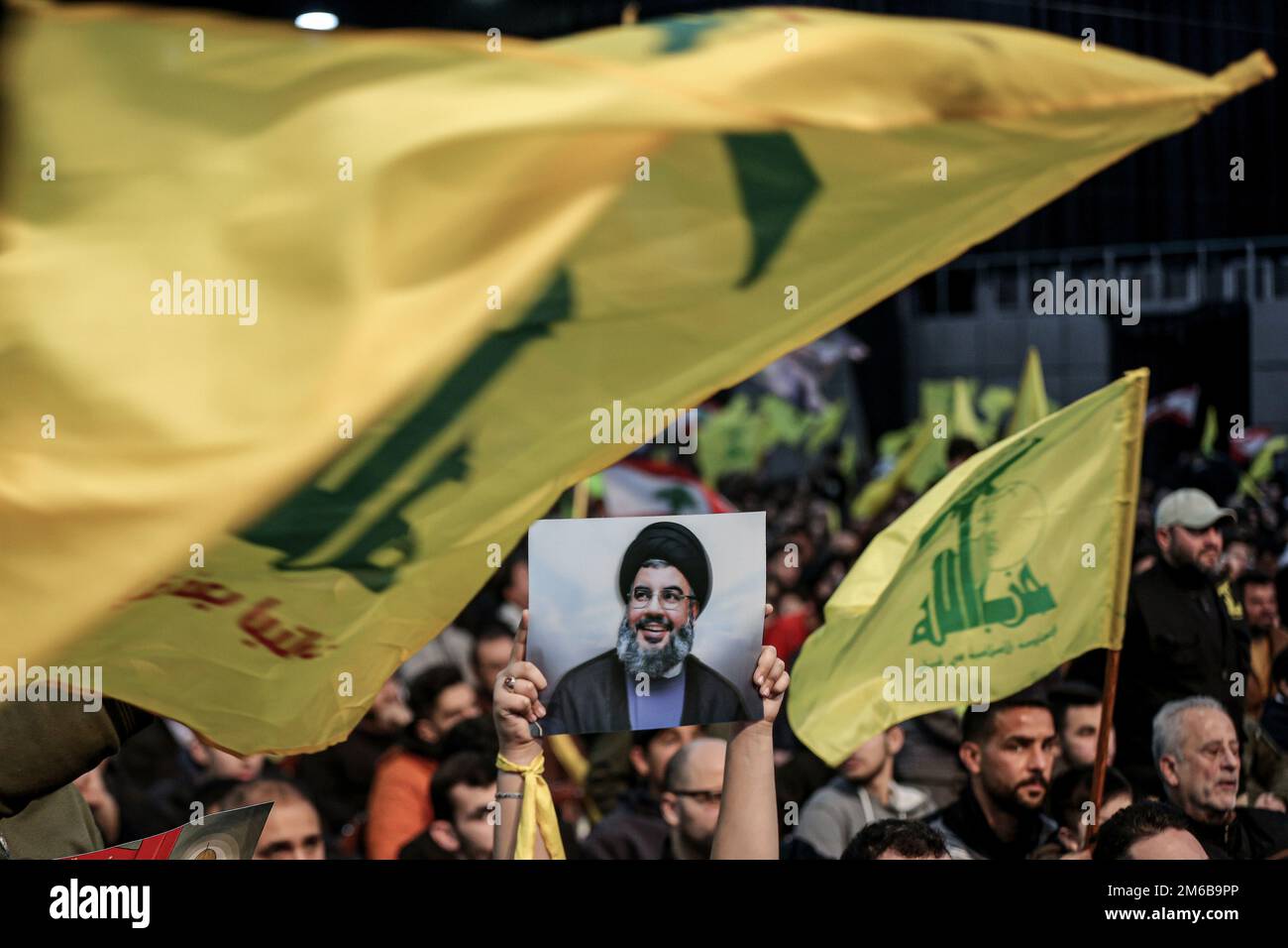 Beirut, Lebanon. 03rd Jan, 2023. Supporters of Lebanon's Iran-allied ...