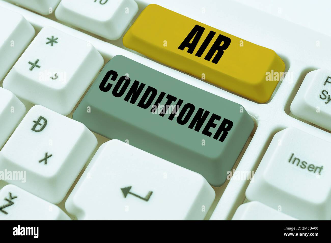 Sign displaying Air Conditioner. Word Written on apparatus for washing ...