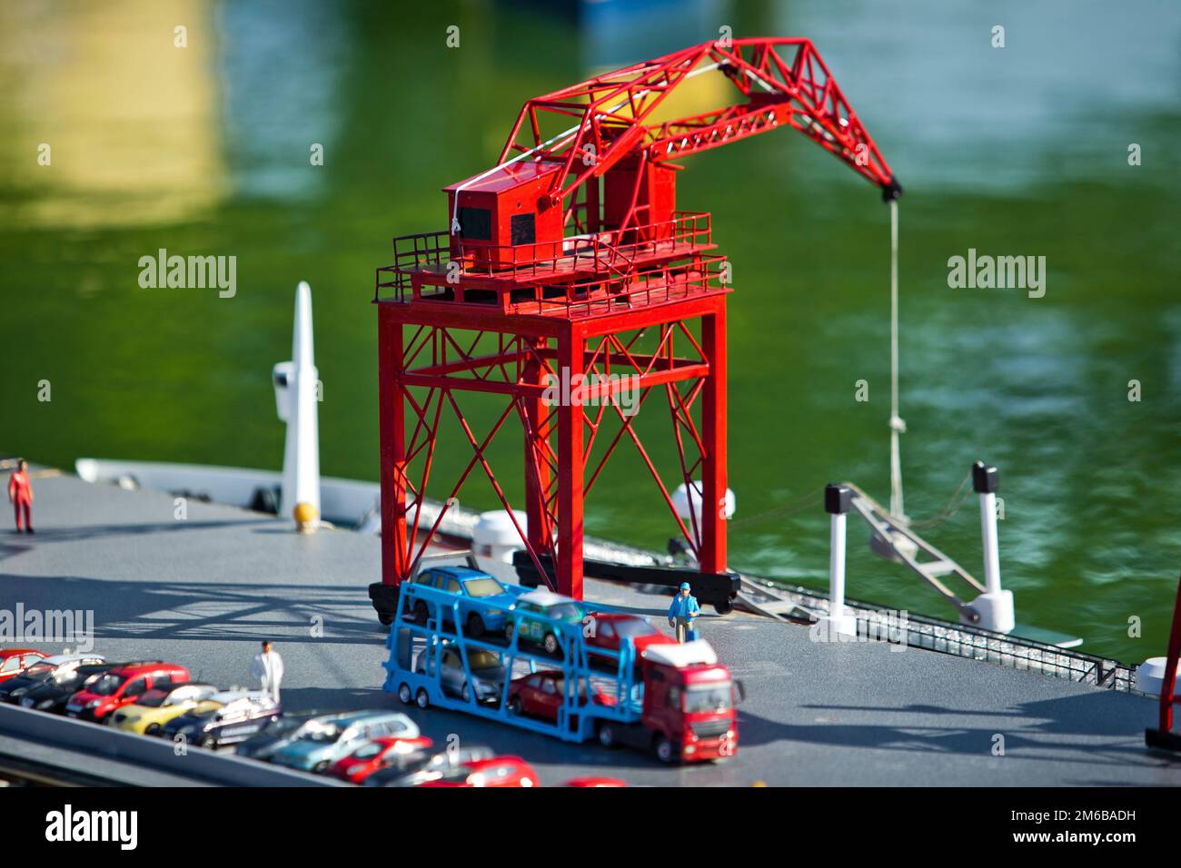 Model of sea port in the park if miniature Stock Photo - Alamy