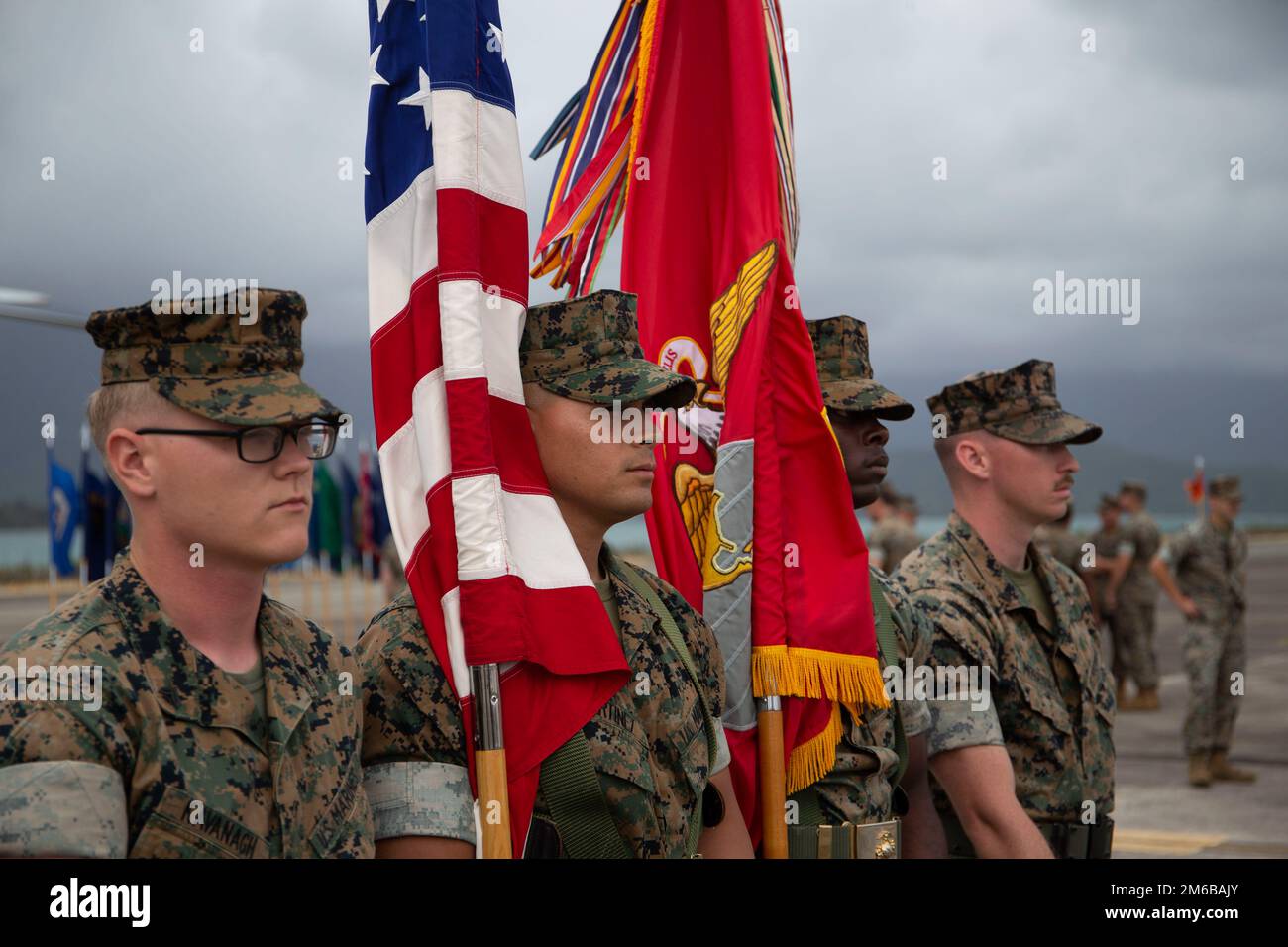 U.S. Marines from Marine Light Attack helicopter Squadron 367 conduct a ...