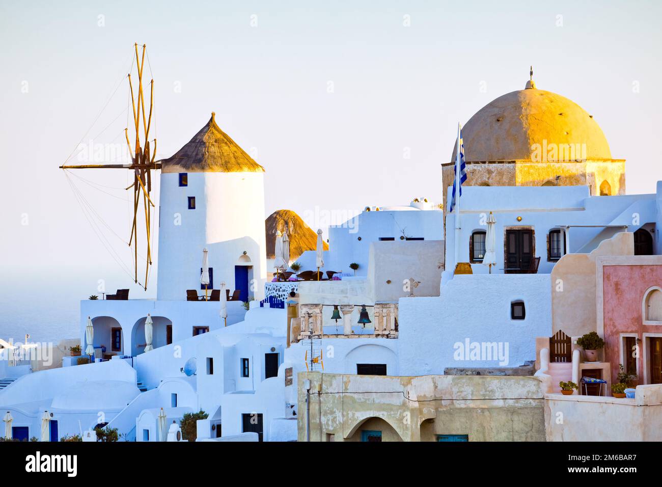 Oia city view on the sunrise, Santorini, Greece Stock Photo - Alamy