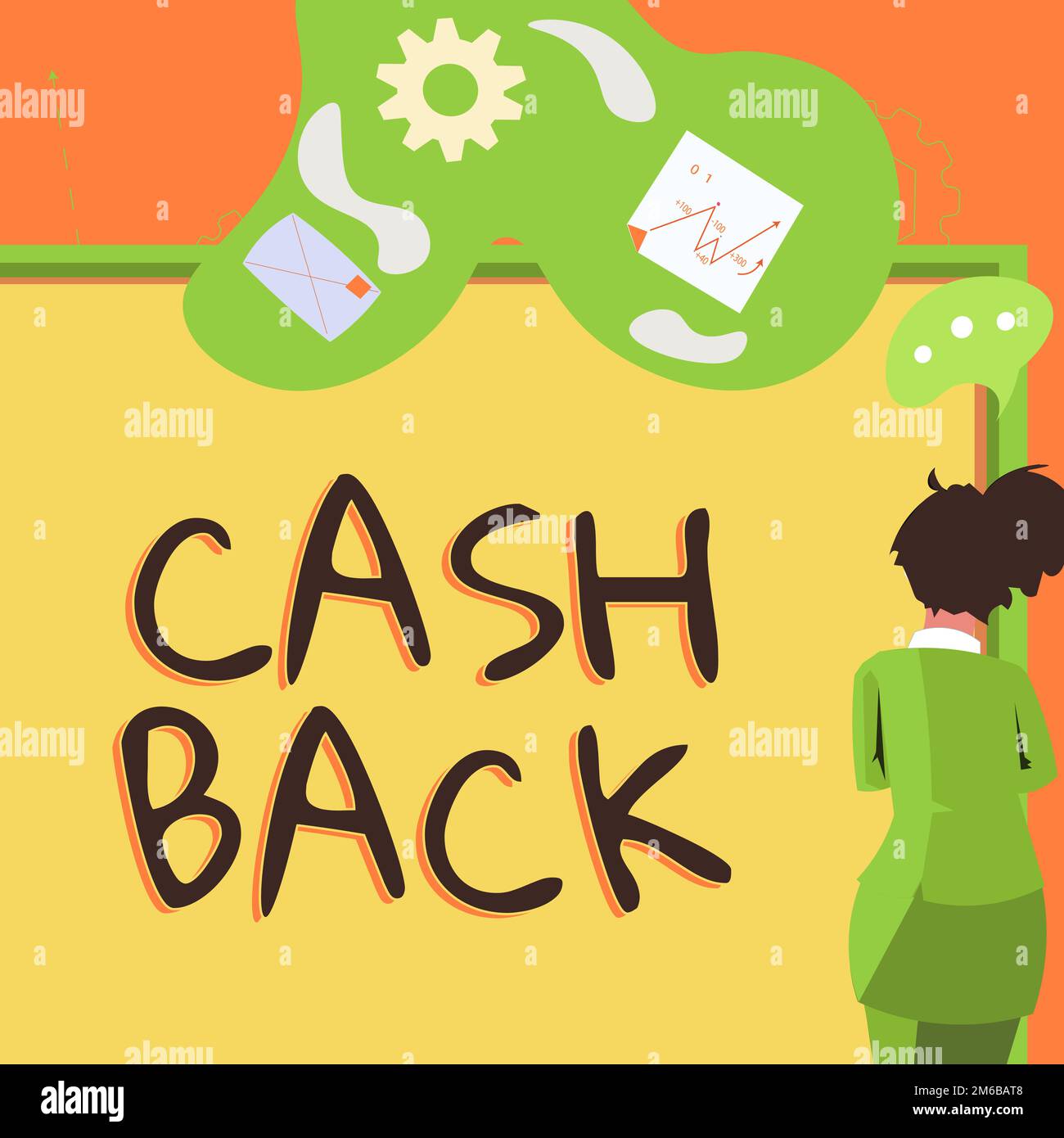 Sign displaying Cash Back. Business showcase incentive offered buyers ...