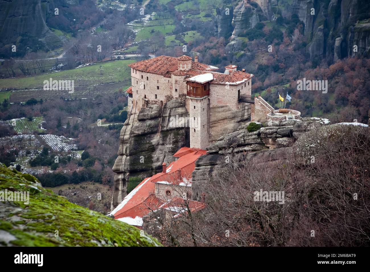 The Meteora monastery view, Kalambaka, Greece Stock Photo - Alamy
