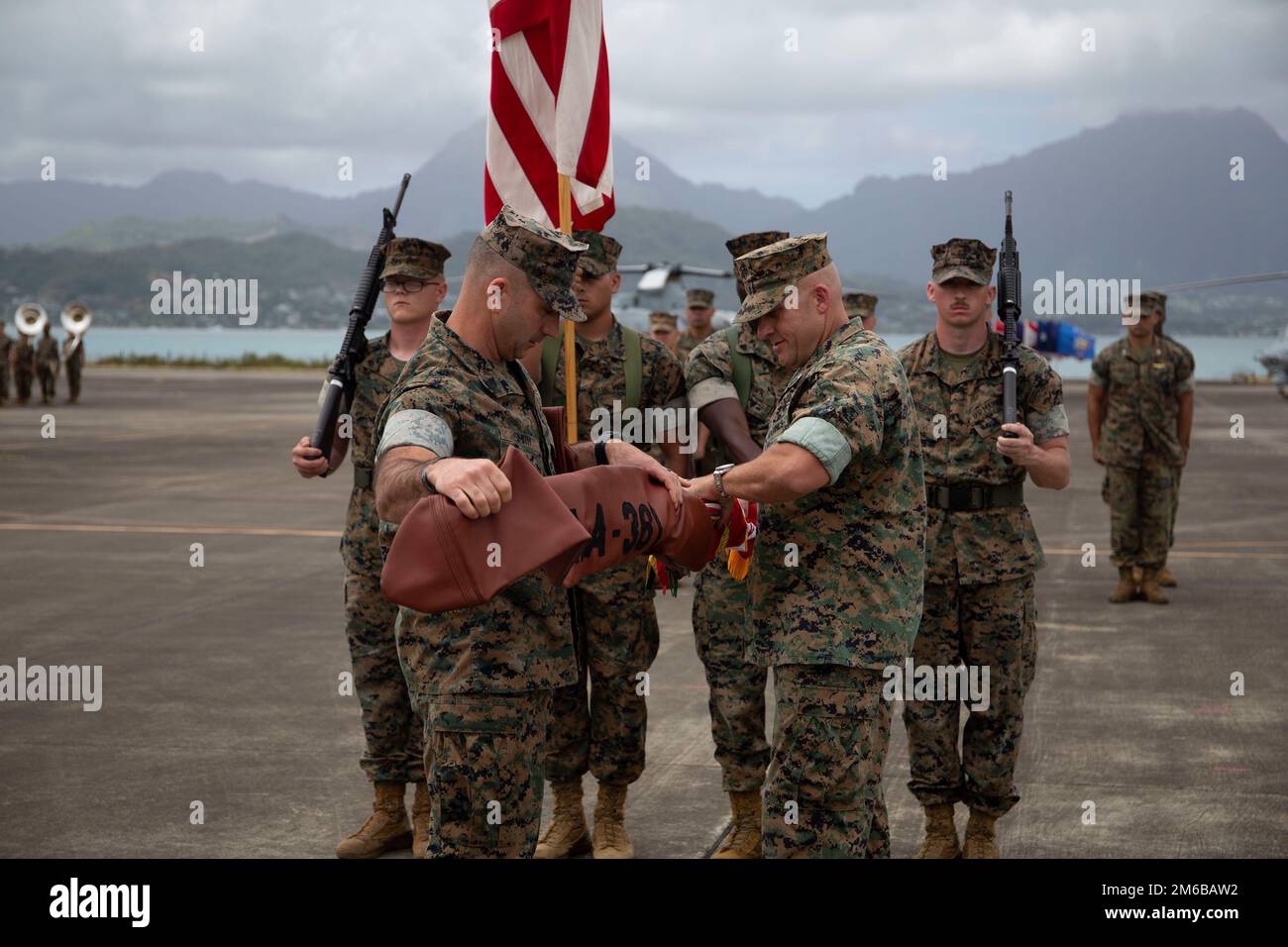 U.S. Marines from Marine Light Attack helicopter Squadron 367 conduct a ...