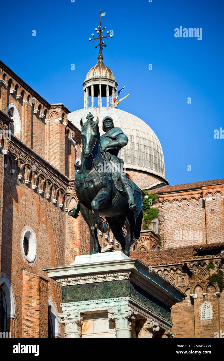The memorial to Bartolomeo Colleoni, Venice Stock Photo - Alamy