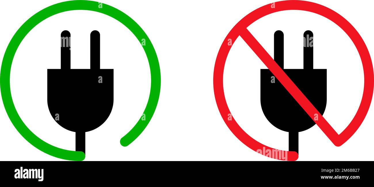 Outlet use prohibited and use permitted sign set. Editable vector Stock ...