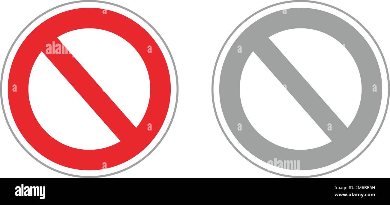 Stop symbol set. Regulations and restrictions. Editable vectors Stock ...